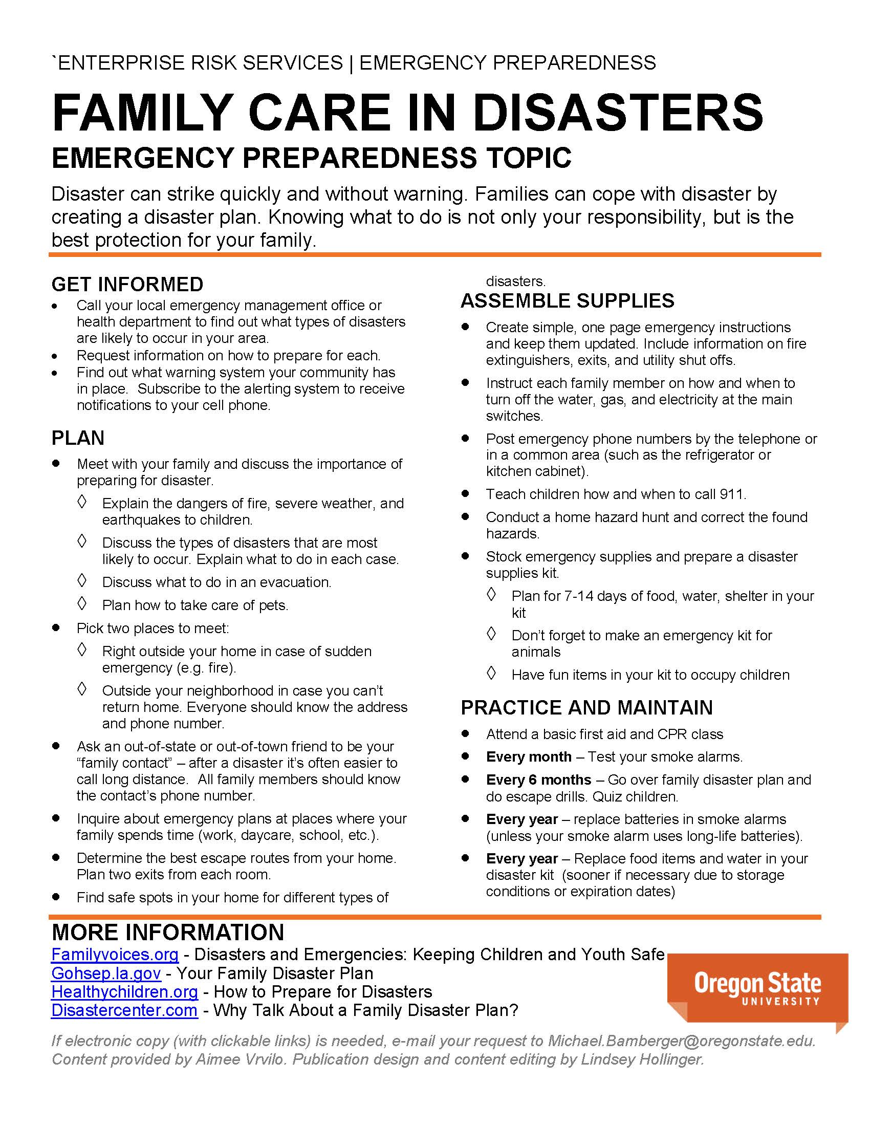 Mid-month Emergency Preparedness Topic – Family Care in Disasters « The ...