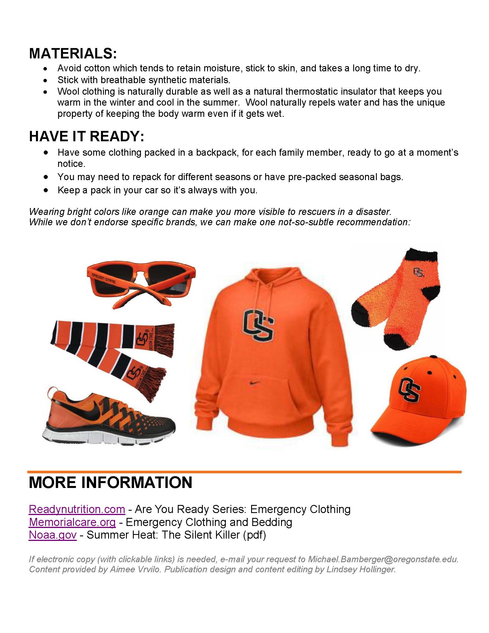 Emergency Preparedness – Clothing in Emergency Situations « The ...