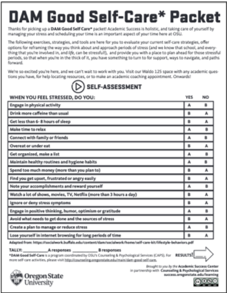 DAM Good Self-Care Packet – OSU Center for Teaching and Learning