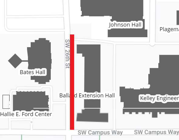 5/11/2021: Sidewalk Closure – East sidewalk on SW 26th between Campus ...
