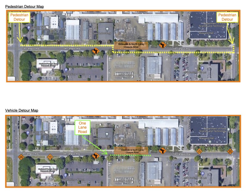 EXTENDED 8/10-8/25: North sidewalk closure, one lane road closure ...