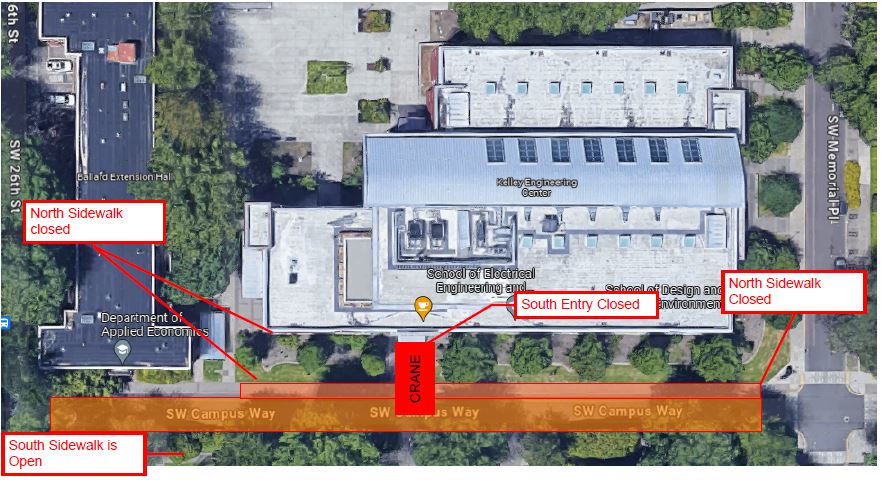 Intermittent Campus Way Closures Near Kelley Engineering Center ...