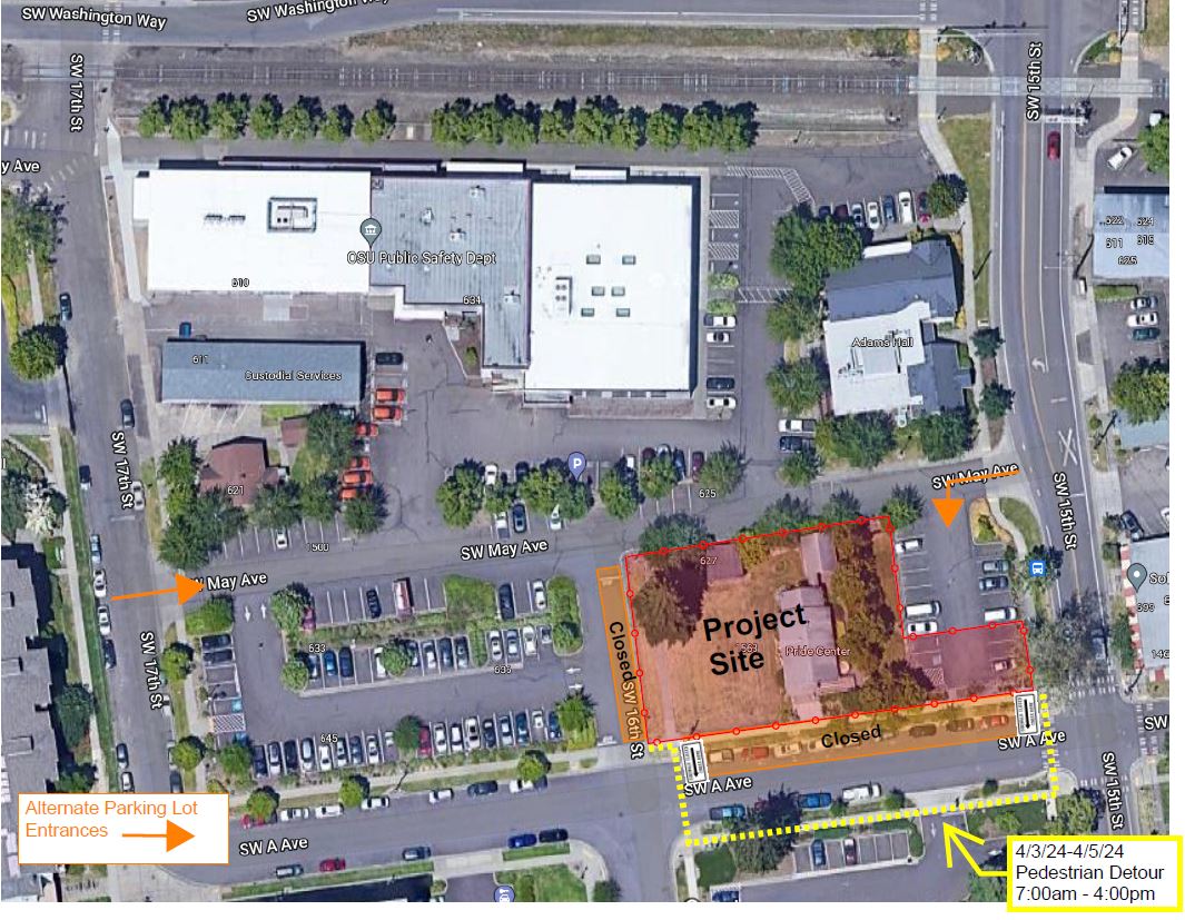 Pride Center Parking Lot Access, Parking Space & Sidewalk Closure ...