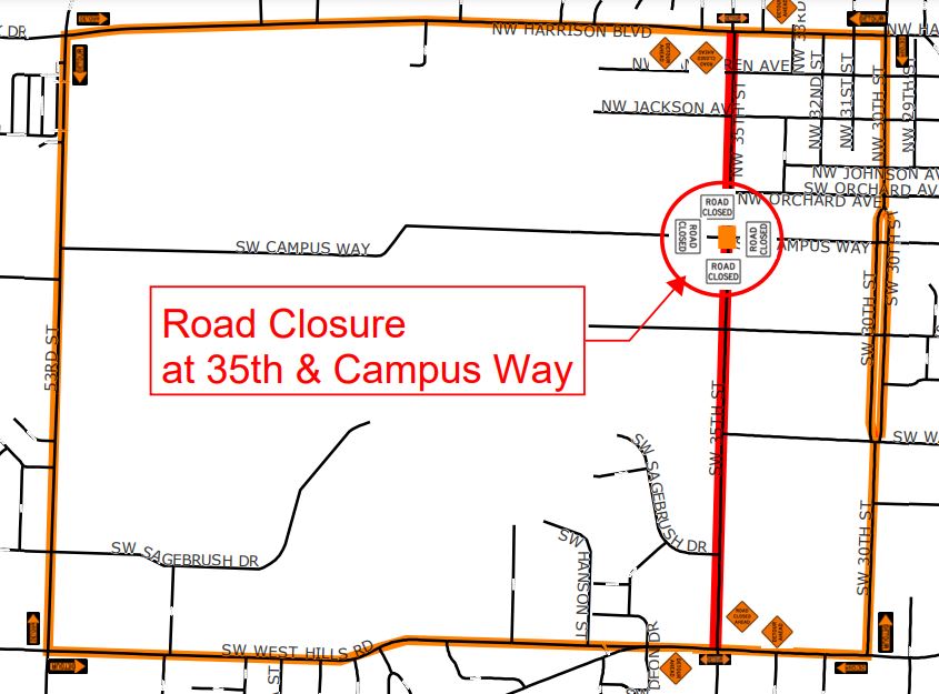 7/29 – 8/9: Upcoming Road Closure at 35th St./Campus Way Intersection ...