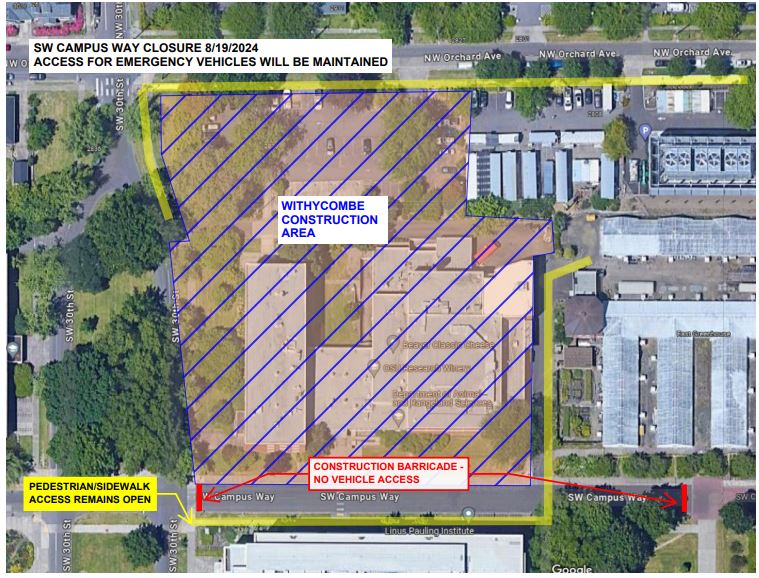 8/19 – Campus Way Closed Near Withycombe Hall « OSU Corvallis Campus ...