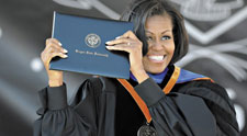First Lady Michelle Obama receives honorary doctorate in public health