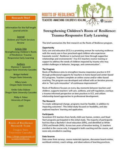 Initial Findings about Roots of Resilience « Roots of Resilience