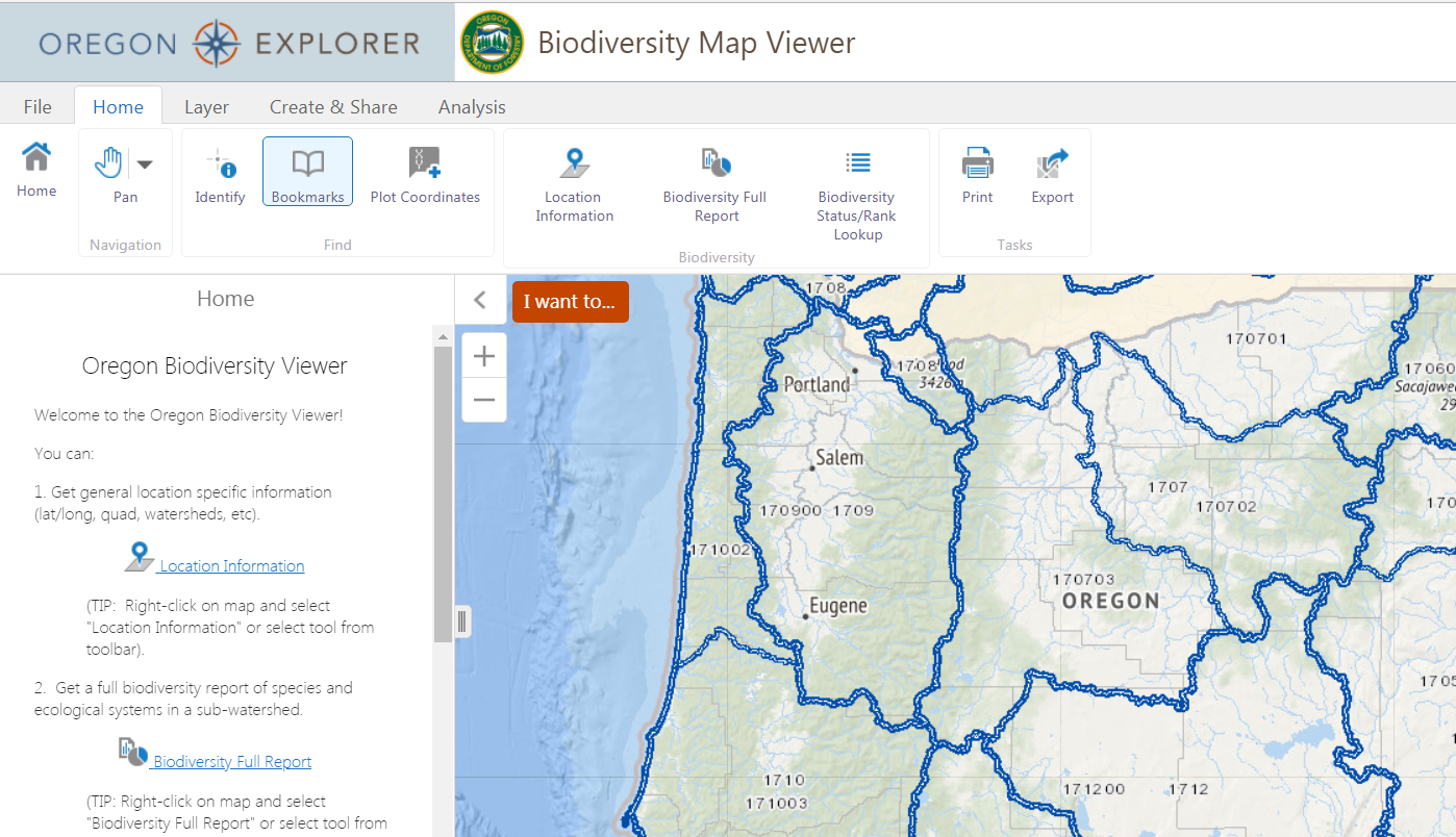 Oregon Biodiversity Map Viewer – Oregon Forest Management Planning