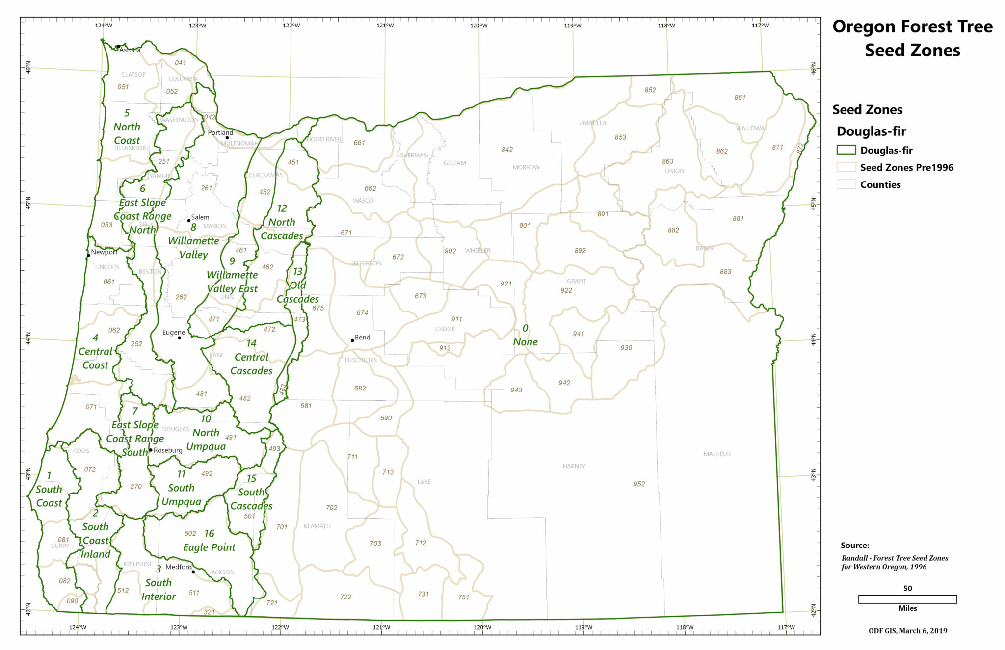 Seed Zone Maps of Oregon – Oregon Forest Management Planning
