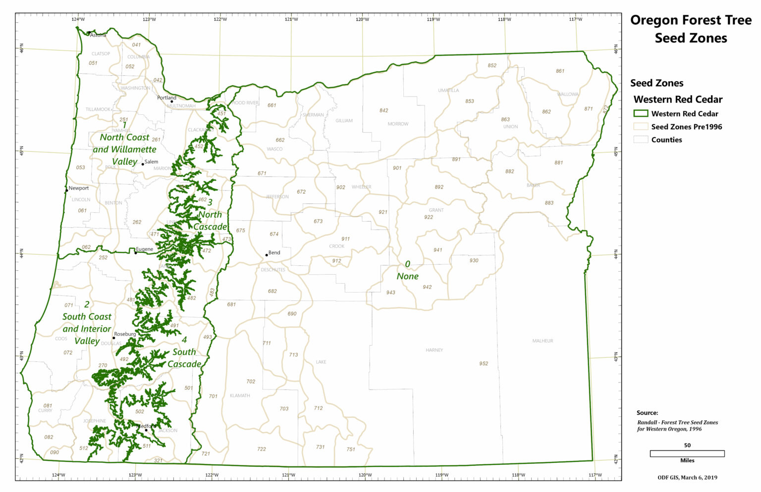 Seed Zone Maps of Oregon – Oregon Forest Management Planning