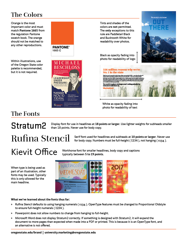 Printable Branding Cheat Sheets – University Marketing