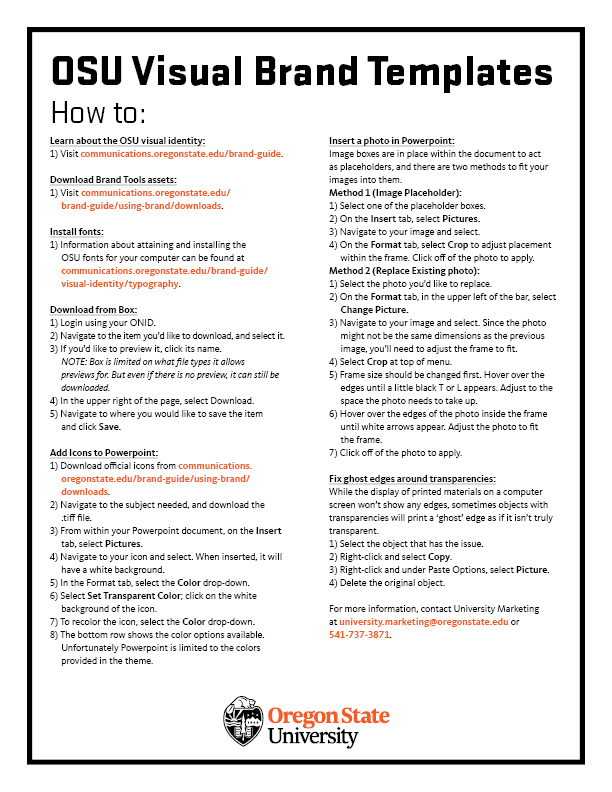 Printable Branding Cheat Sheets – University Marketing