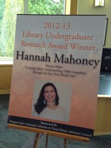 Hannah Mahoney award poster | Special Collections and Archives Research ...