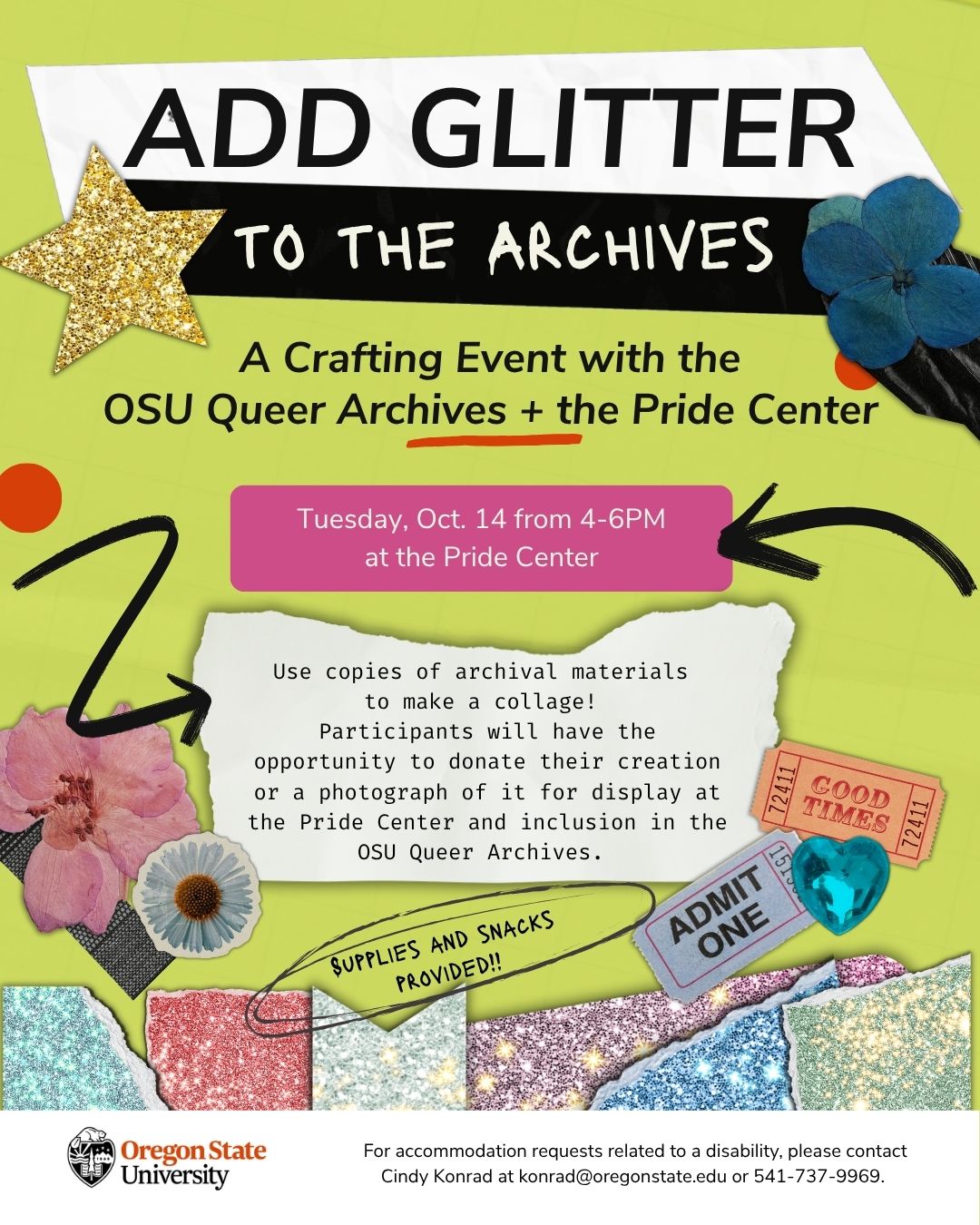 Add Glitter to the Archives! A Crafternoon with the OSU Queer Archives and the OSU Pride Center ...