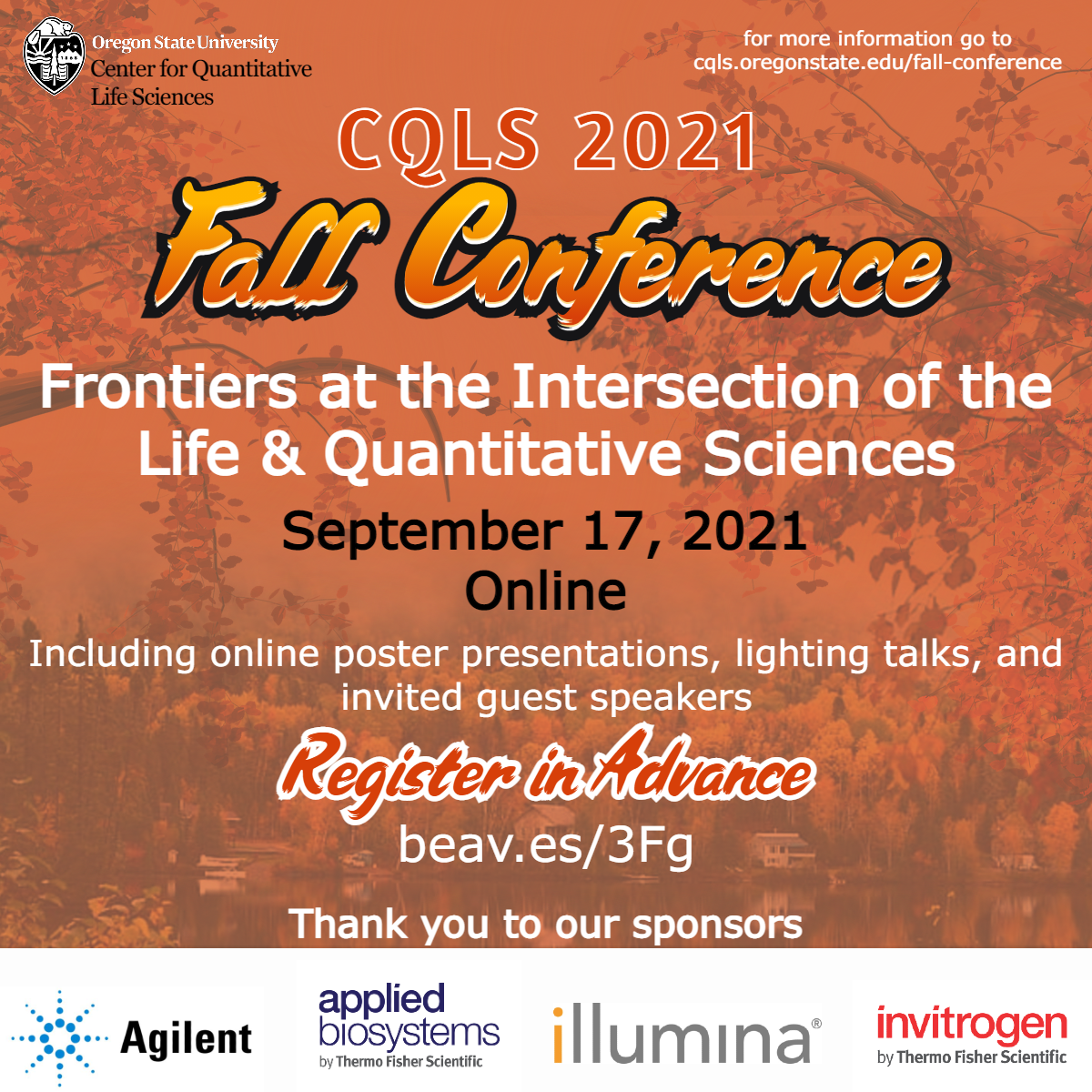 Fall Conference next week! « Center for Quantitative Life Sciences