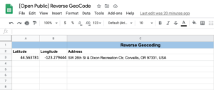 Reverse GeoCode Google Sheet – Deanna Perez, Ph.D., Ed.M.