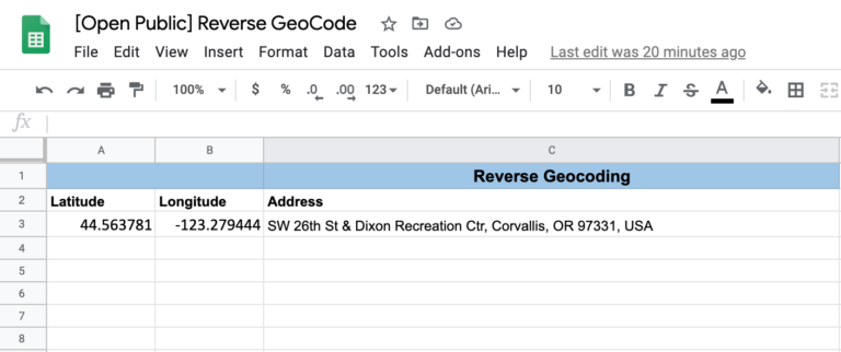 Reverse GeoCode Google Sheet – Deanna Perez, Ph.D., Ed.M.