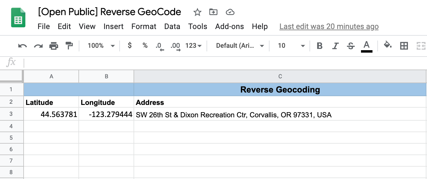 Reverse GeoCode Google Sheet – Deanna Perez, Ph.D., Ed.M. Reverse GeoCode Google Sheet – Deanna Perez, Ph.D., Ed.M.