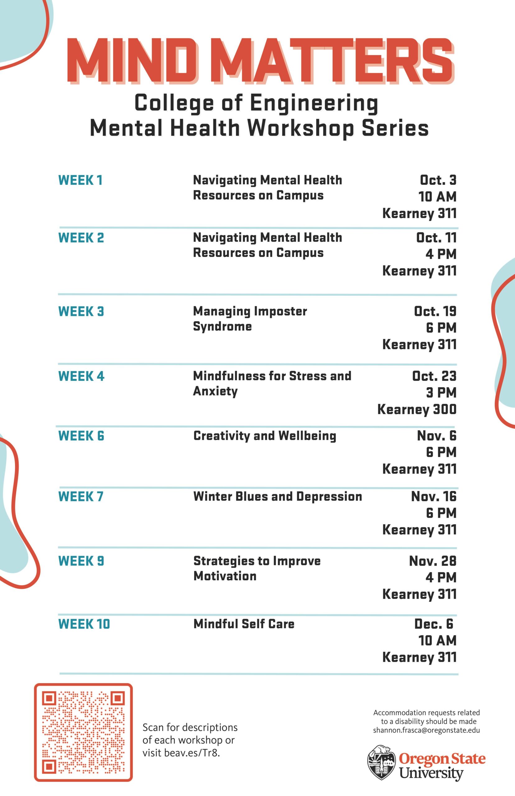Mind Matters: the COE Mental Health Workshop Series kicks off today ...